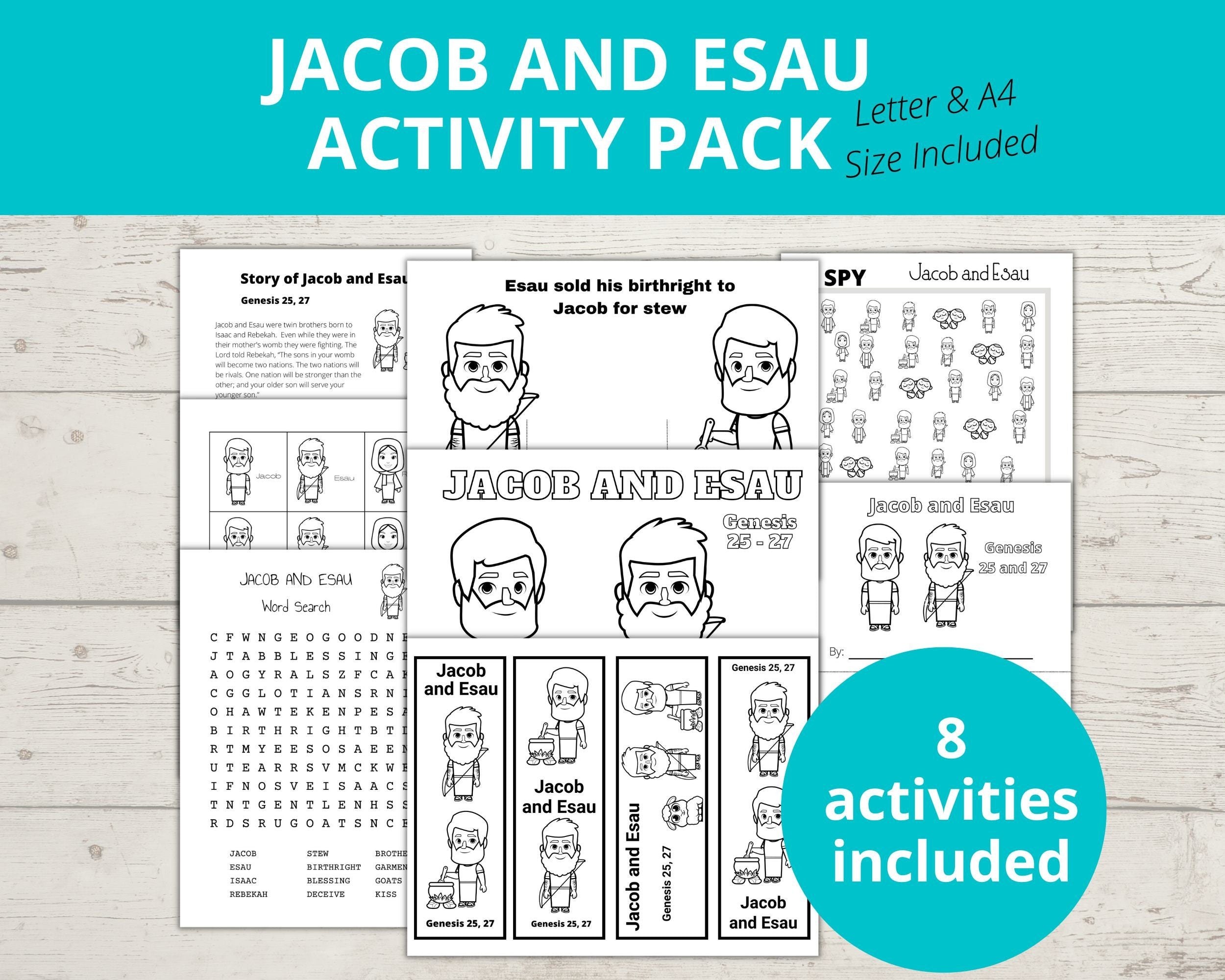 Jacob and Esau Printable Activity Pack – Stored Up Treasure