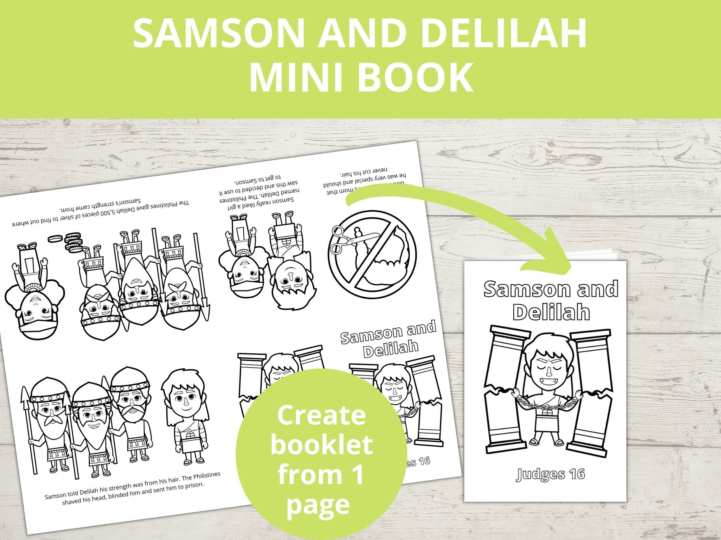 Samson and Delilah Printable Mini book – Stored Up Treasure