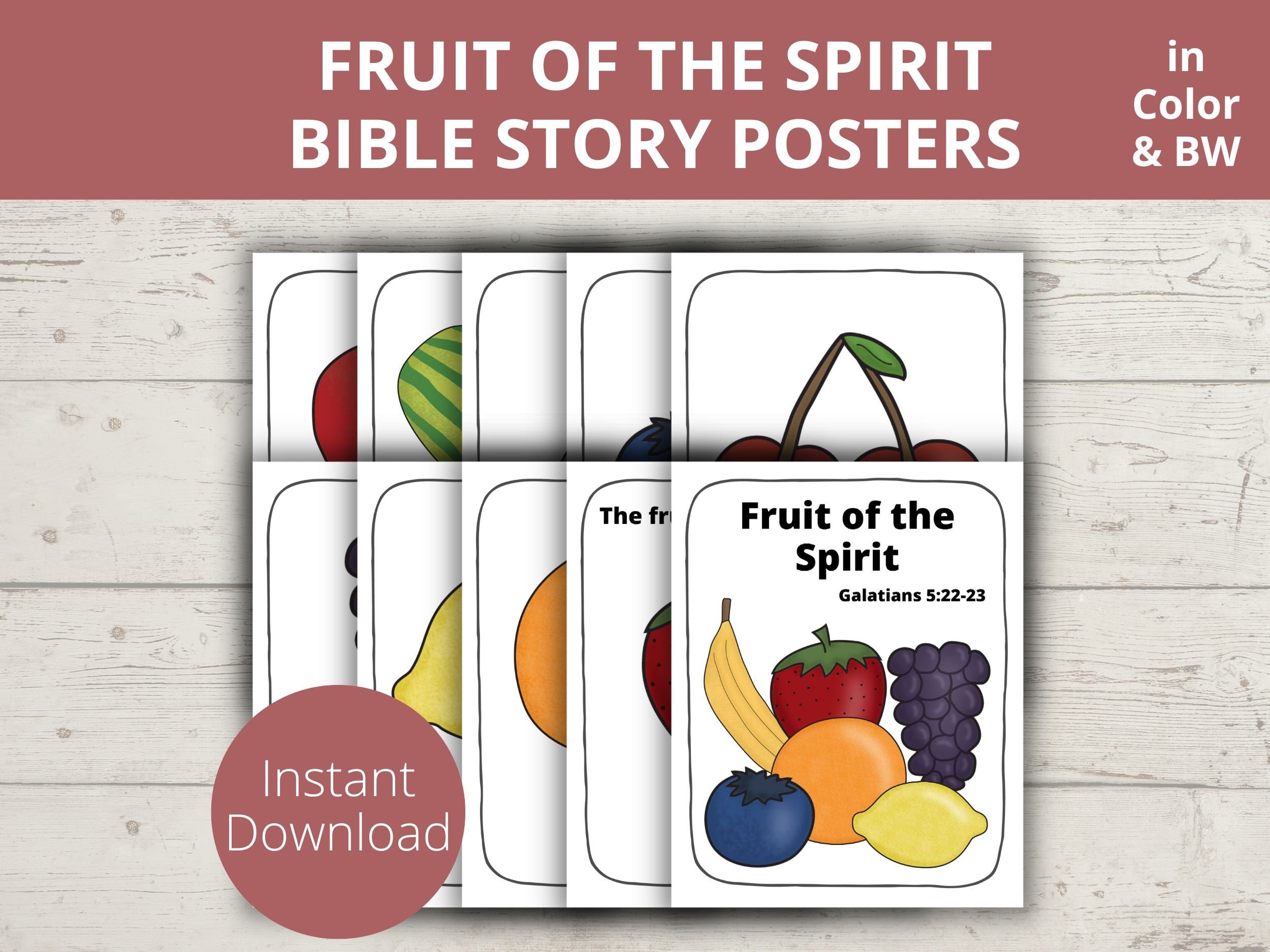 Fruit of the Spirit Printable Posters and Coloring Pages – Stored Up ...