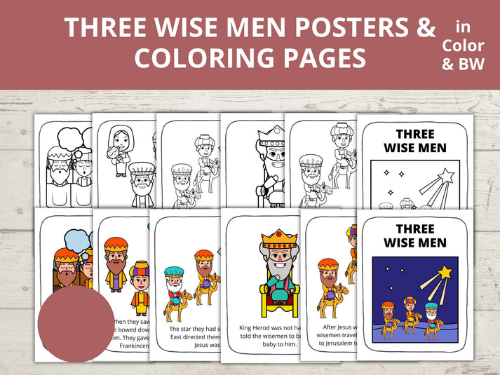 Three Wise Men Posters and Coloring Pages – Stored Up Treasure