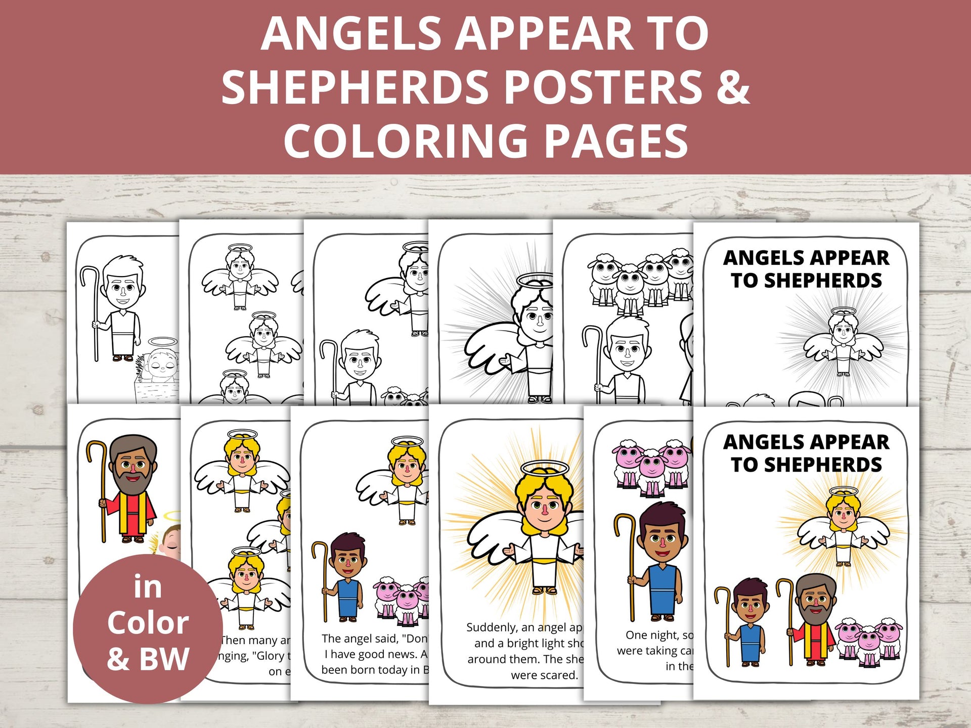 Angels Announce To Shepherds Coloring Page Angel Gabriel Announcing