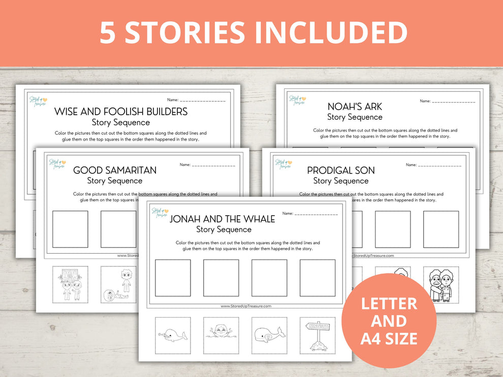 Bible Story Sequencing Activities – Stored Up Treasure