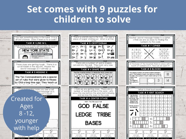 Ten Commandments Printable Escape Room for Kids - 9 puzzles – Stored Up ...