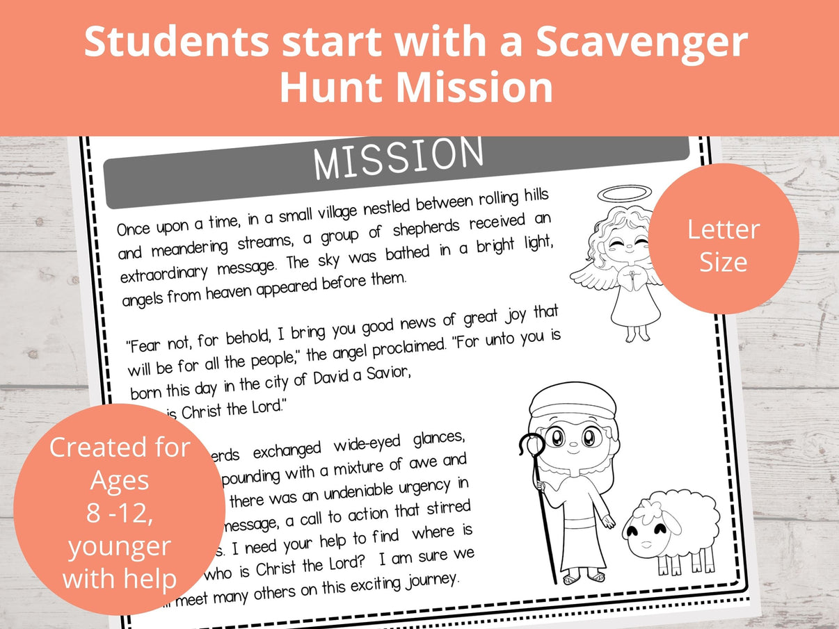 Christmas Nativity Reading Passage Scavenger Hunt – Stored Up Treasure