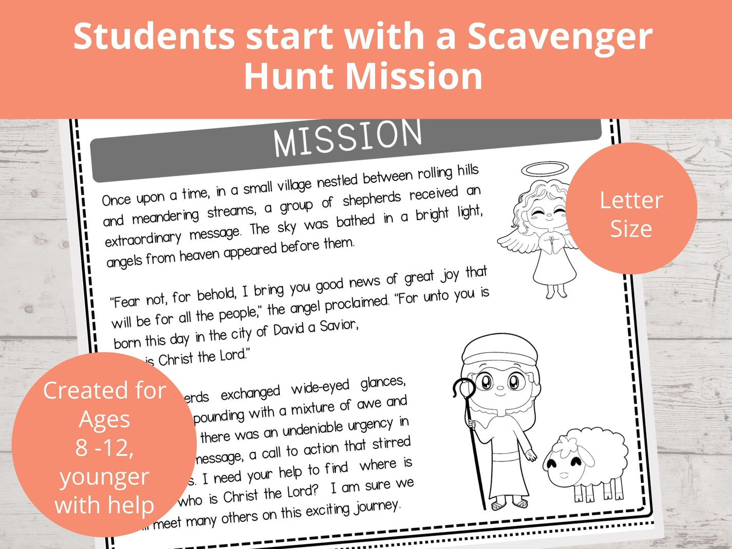 Christmas Nativity Reading Passage Scavenger Hunt – Stored Up Treasure