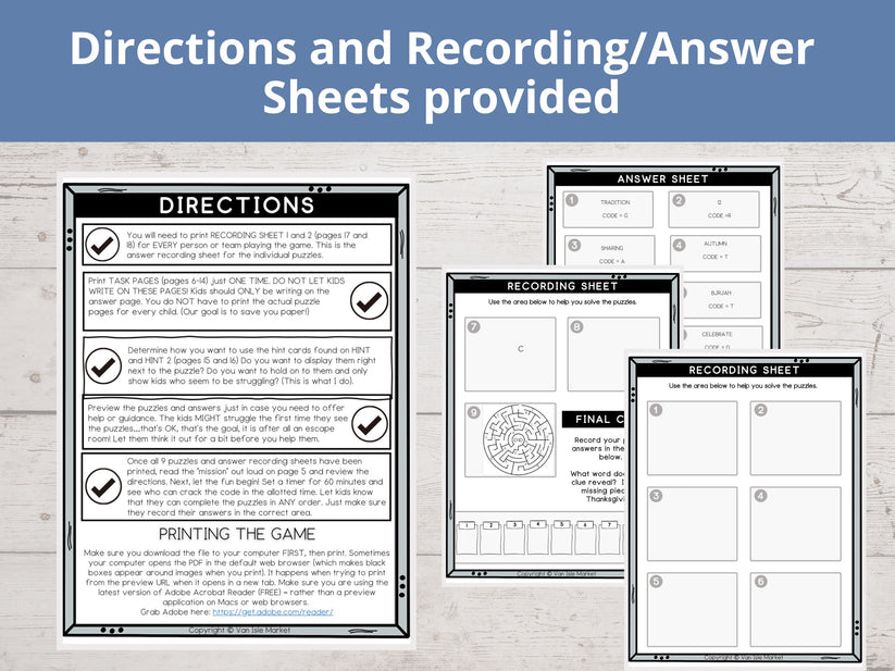 Fall Corn Maze Printable Escape Room for Kids - 9 puzzles – Stored Up ...