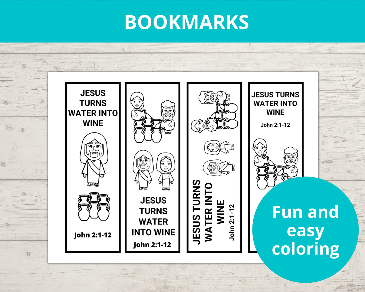 Jesus Turns Water into Wine Printable Activity Pack – Stored Up Treasure