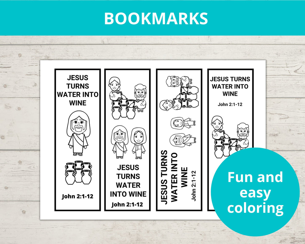 Jesus Turns Water into Wine Printable Activity Pack – Stored Up Treasure