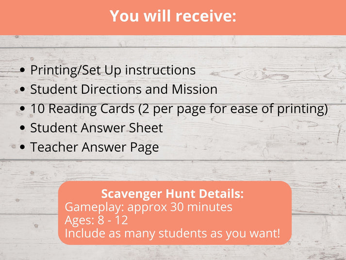 Christmas Nativity Reading Passage Scavenger Hunt – Stored Up Treasure