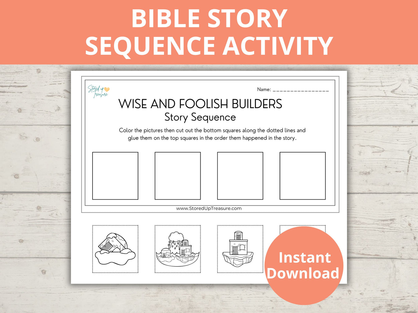 Bible Story Sequencing Activities – Stored Up Treasure