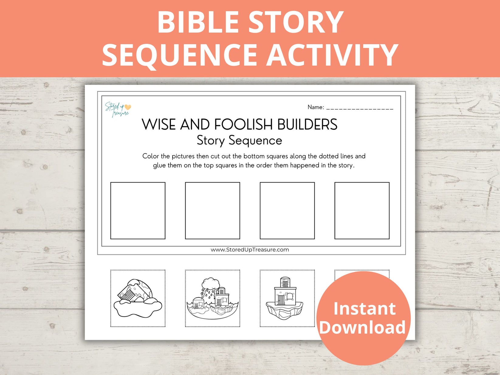 Bible Story Sequencing Activities – Stored Up Treasure