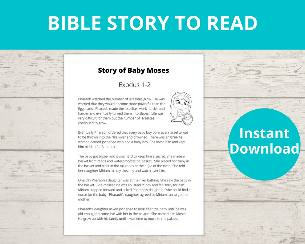 Baby Moses Activity Pack – Stored Up Treasure