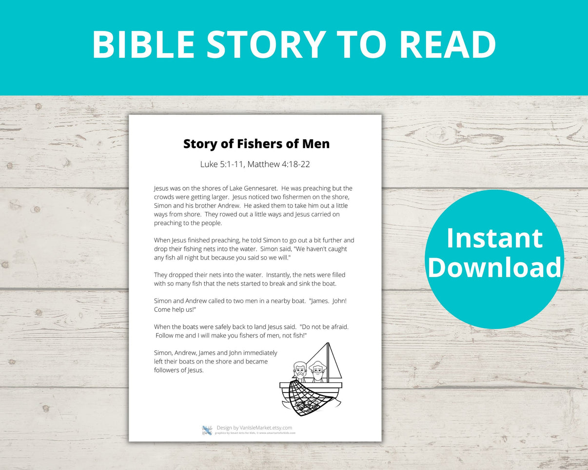 Fishers of Men Printable Activity Pack – Stored Up Treasure
