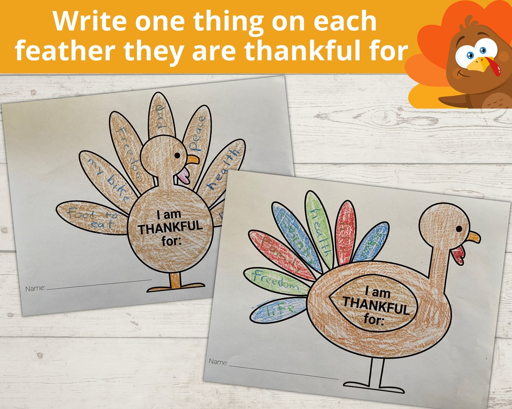 Gratitude Turkey Printable Craft – Stored Up Treasure