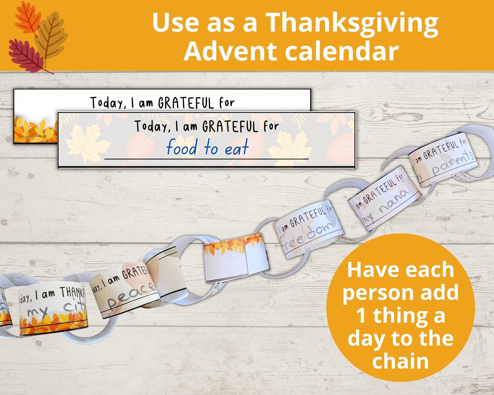 Thanksgiving Printable Gratitude Paper Chain – Stored Up Treasure