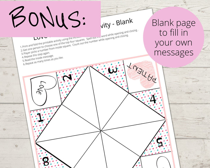 Love is Patient Printable Cootie Catcher – Stored Up Treasure