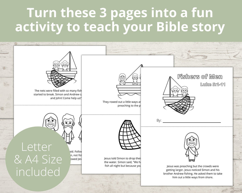 Fishers of Men Printable Half Page Book – Stored Up Treasure
