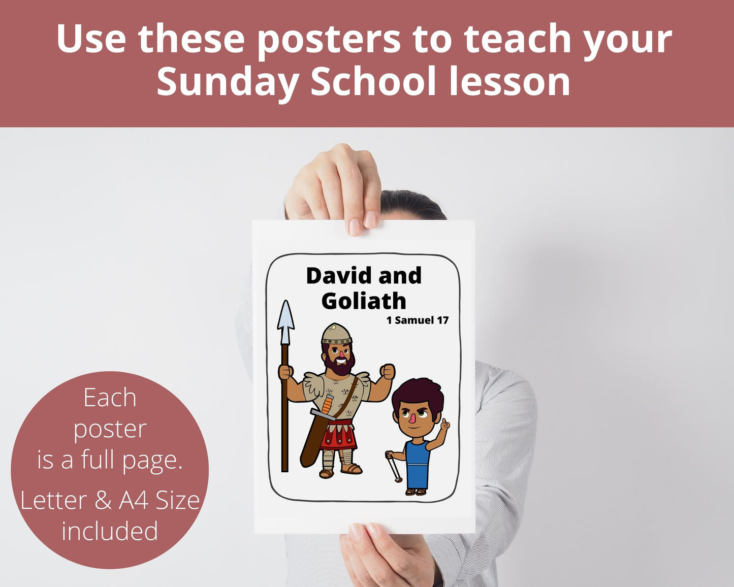 David and Goliath Lesson Printable Posters and Coloring Pages – Stored ...