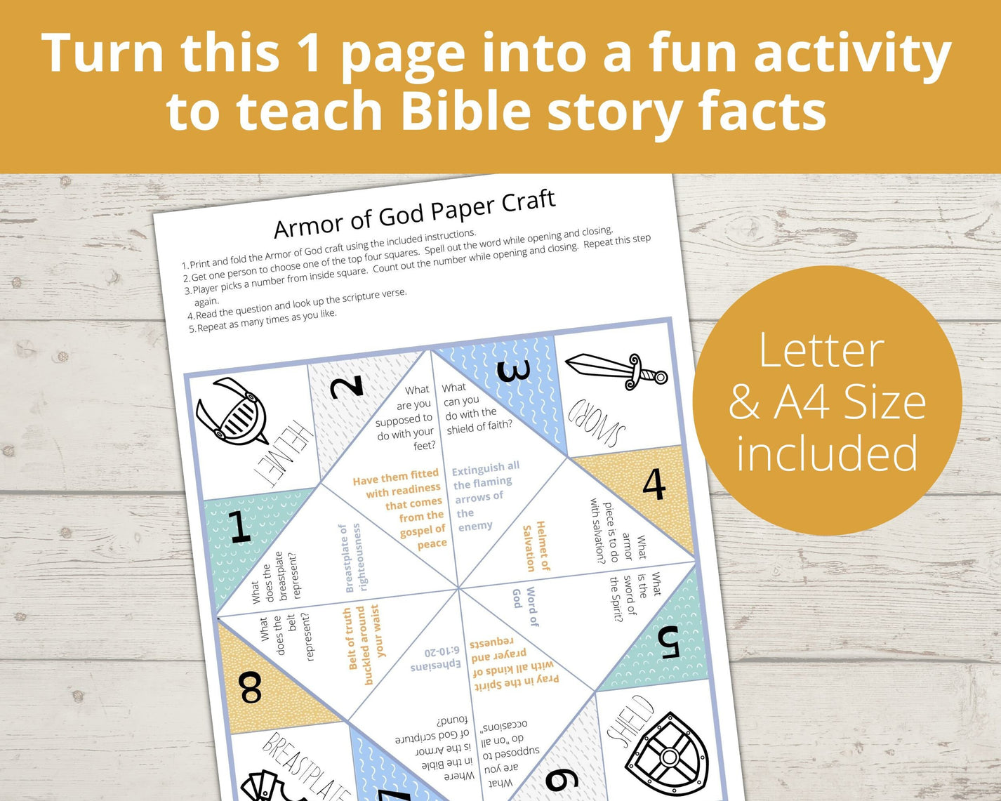 Armor of God Printable Cootie Catcher – Stored Up Treasure