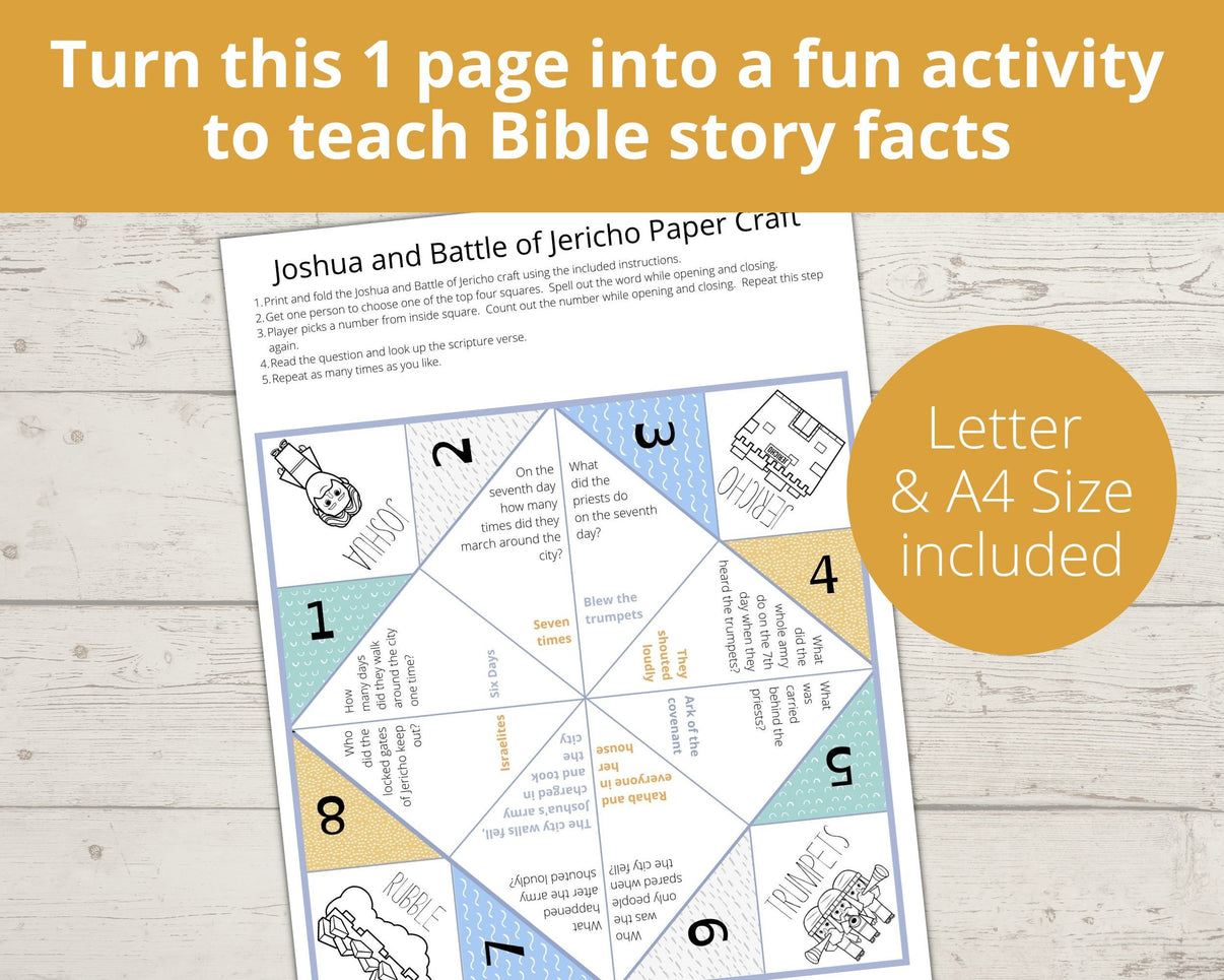 Joshua and the Battle of Jericho Printable Cootie Catcher – Stored Up ...