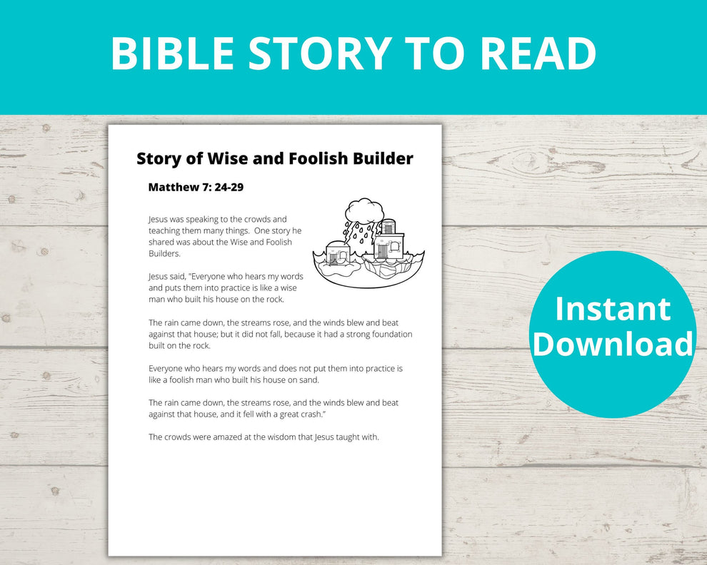 Wise and Foolish Builder Printable Activity Pack – Stored Up Treasure