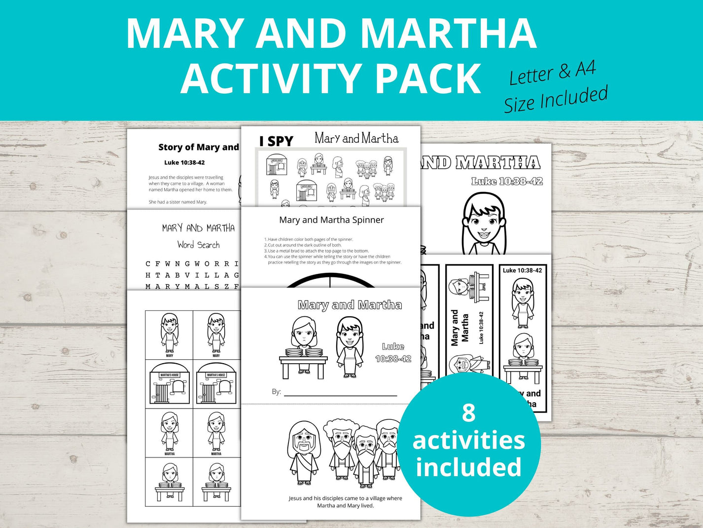 Mary and Martha Printable Activity Pack – Stored Up Treasure