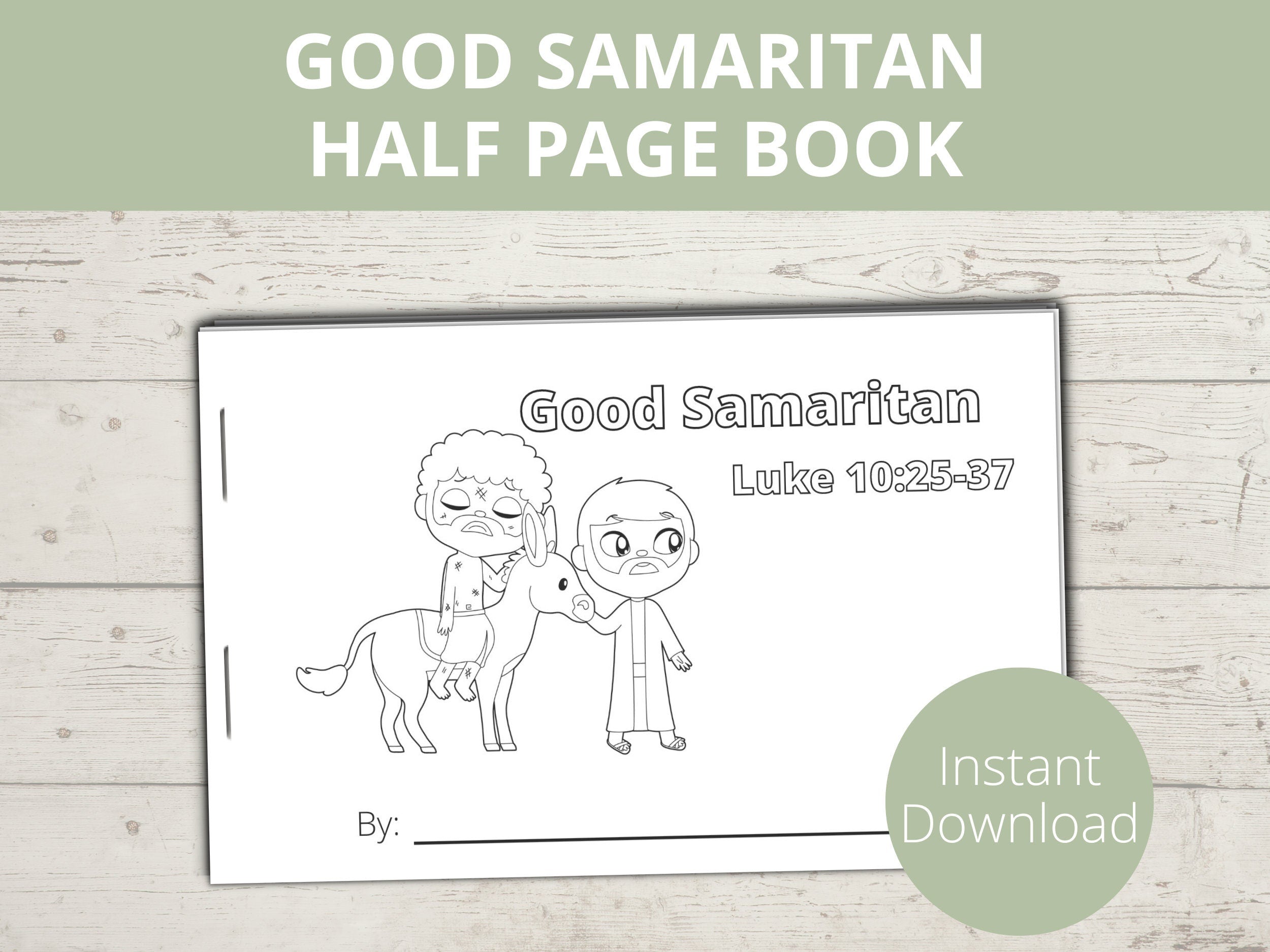 Good Samaritan Printable Half Page Book – Stored Up Treasure