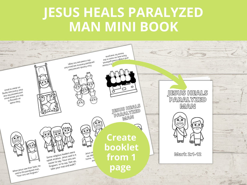Jesus Heals a Paralyzed Man Printable Mini Book – Stored Up Treasure