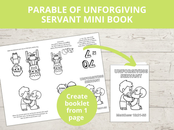 Parable of Unforgiving Servant Printable Mini Book – Stored Up Treasure