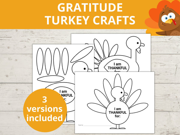 Gratitude Turkey Printable Craft – Stored Up Treasure