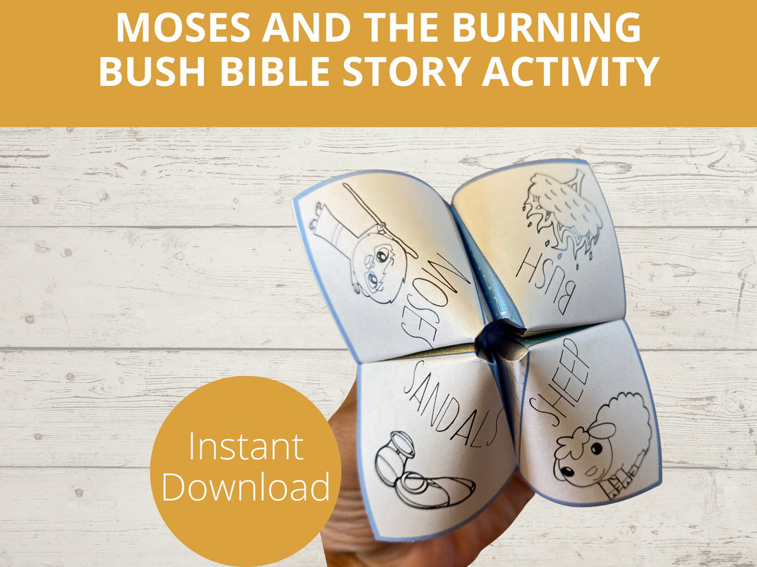 Moses and the Burning Bush Printable Cootie Catcher – Stored Up Treasure