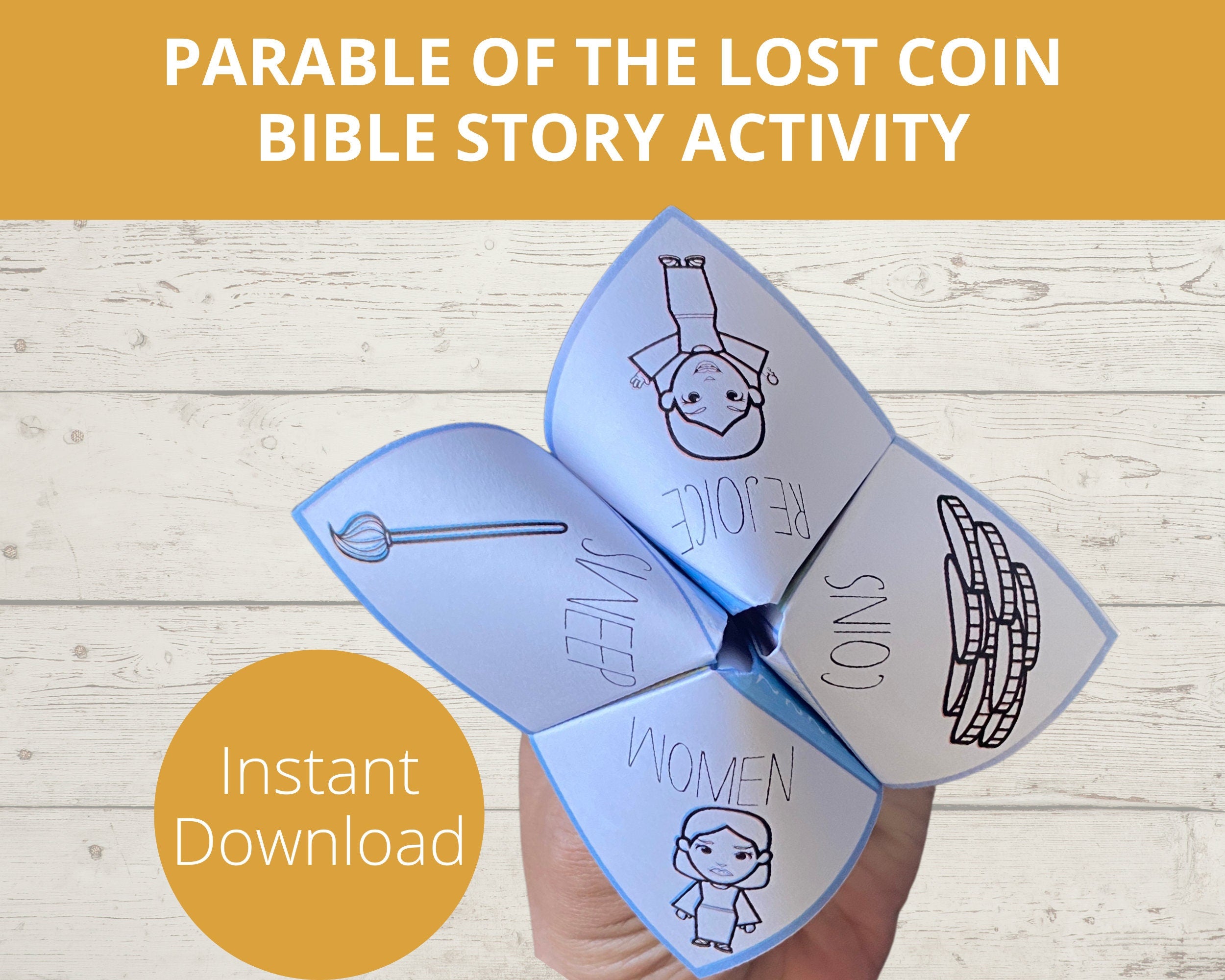 Parable of Lost Coin Printable Cootie Catcher – Stored Up Treasure