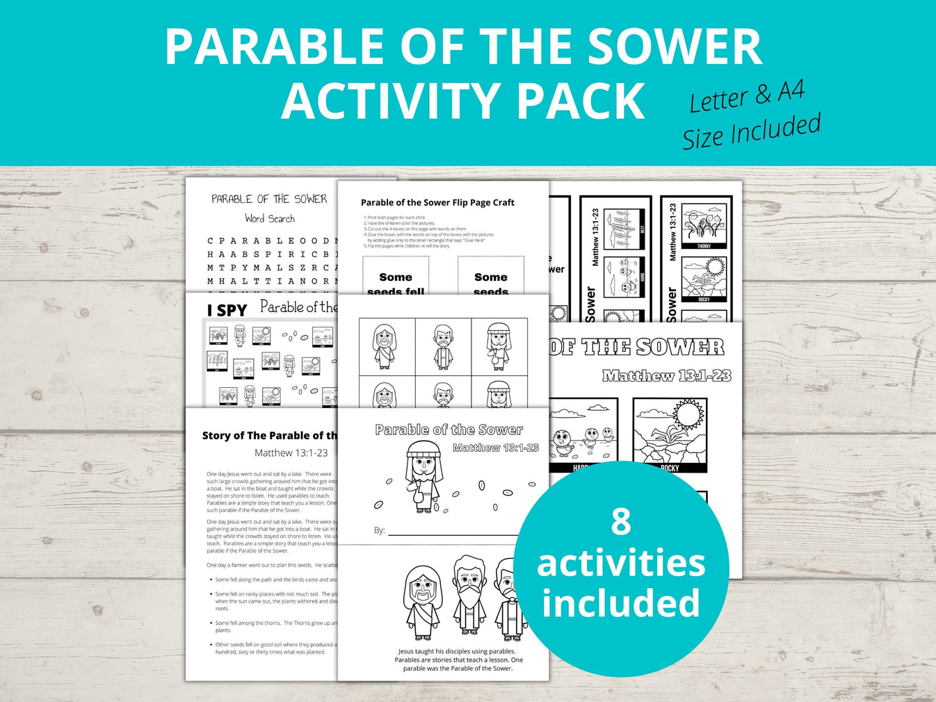 Parable of the Sower Printable Activity Pack – Stored Up Treasure