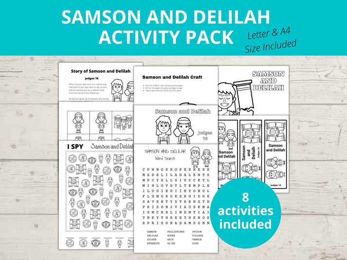 Samson and Delilah Printable Activity Pack – Stored Up Treasure