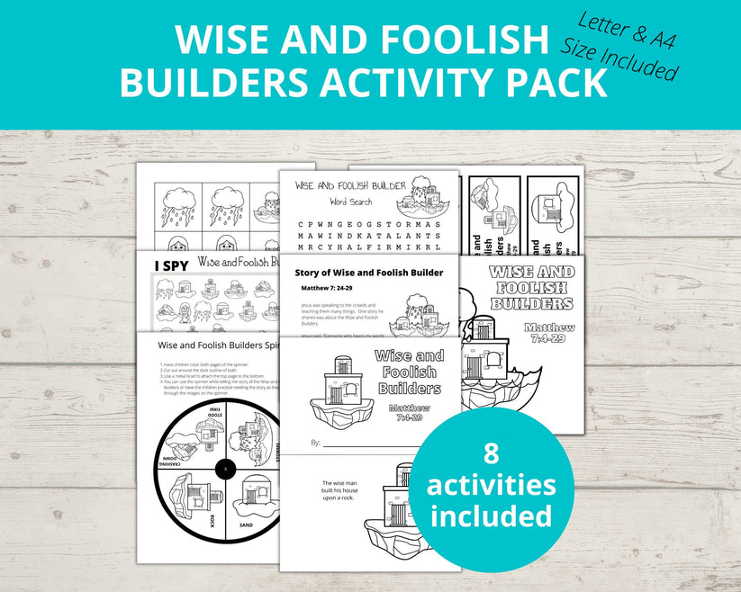 Wise and Foolish Builder Printable Activity Pack – Stored Up Treasure