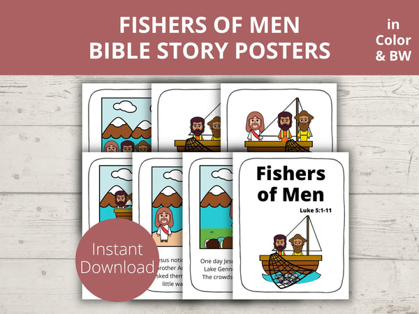 Fishers of Men Printable Posters and Coloring Pages – Stored Up Treasure