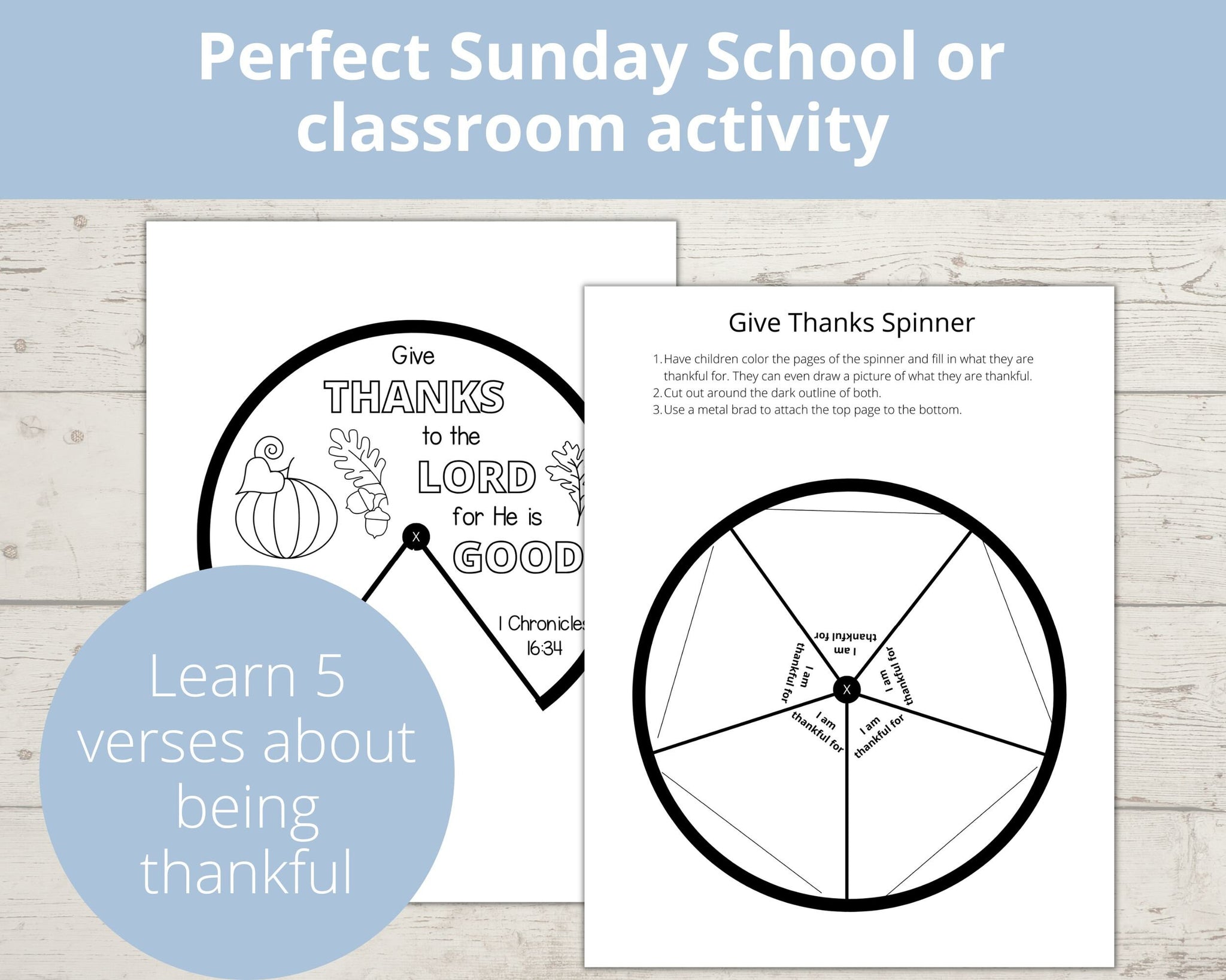 I am Thankful for Printable Spinner – Stored Up Treasure