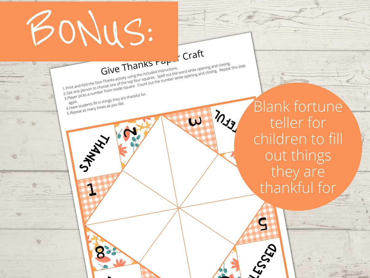 Give Thanks to the Lord Printable Cootie Catcher – Stored Up Treasure