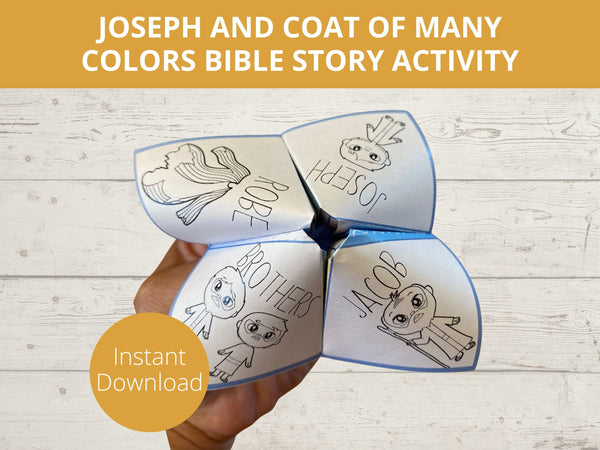Joseph and Coat of Many Colors Printable Cootie Catcher – Stored Up ...