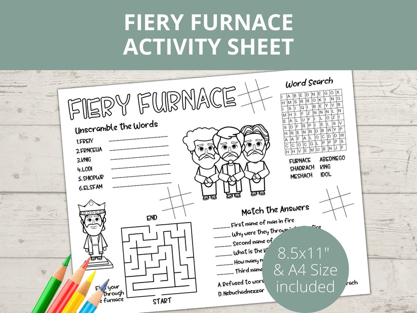 Fiery Furnace Printable Activity Page – Stored Up Treasure