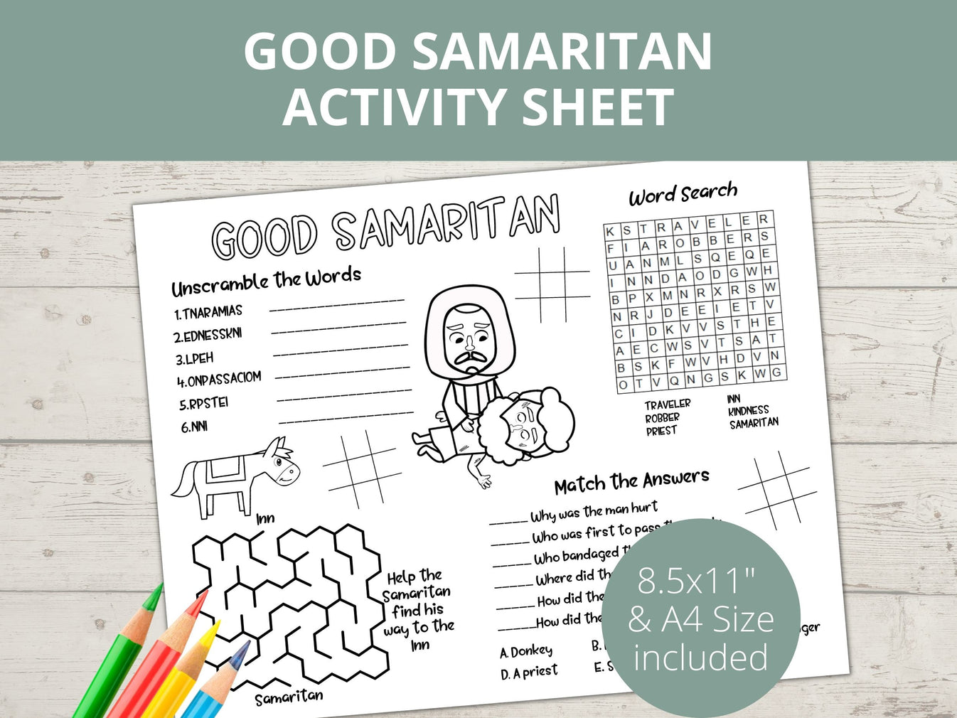 Good Samaritan Printable Activity Page – Stored Up Treasure