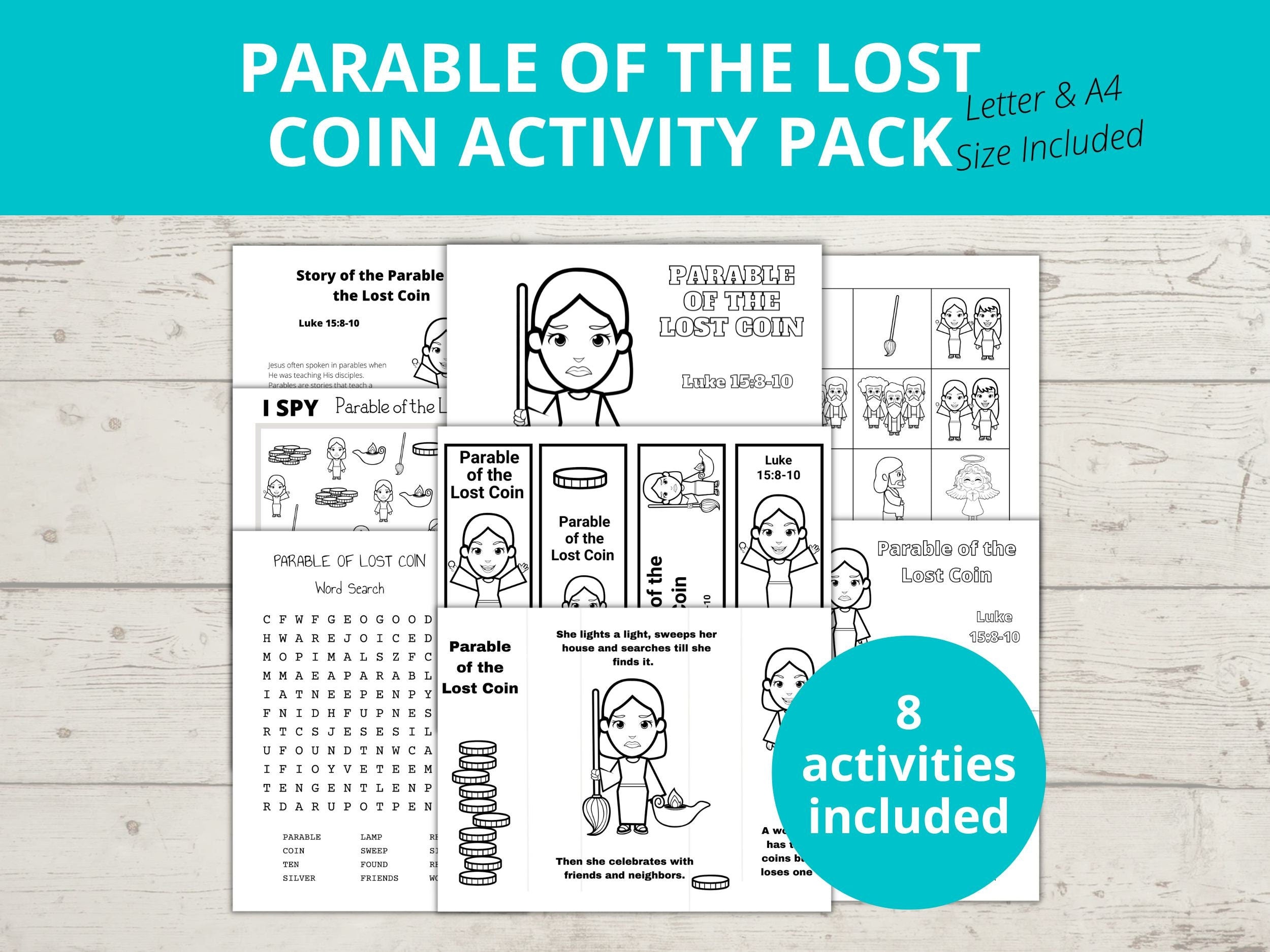 Parable of Lost Coin Printable Activity Pack – Stored Up Treasure