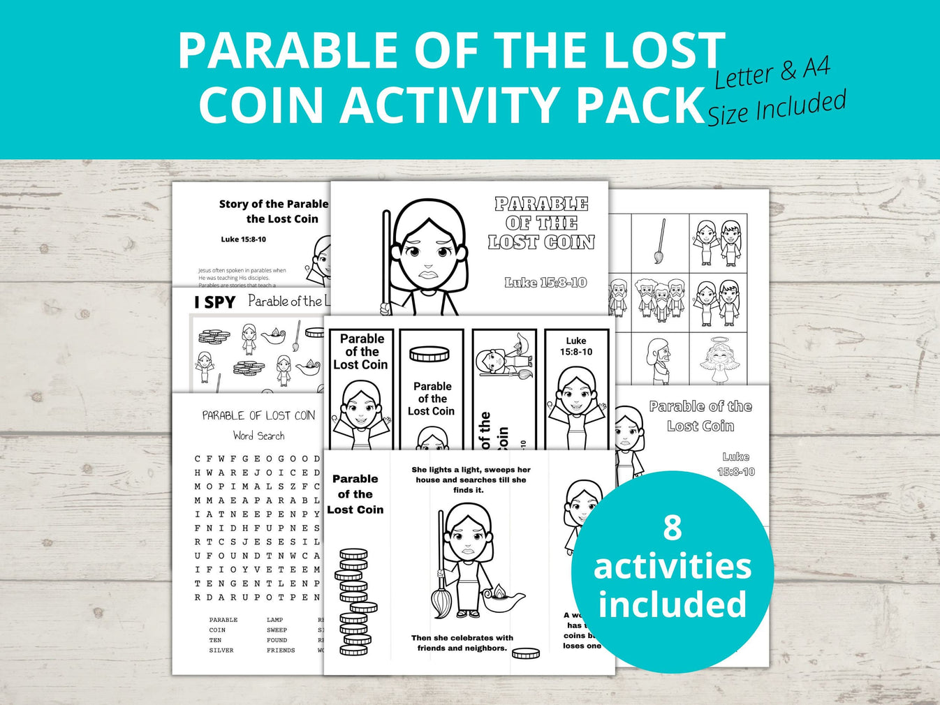 Parable of Lost Coin Printable Activity Pack – Stored Up Treasure